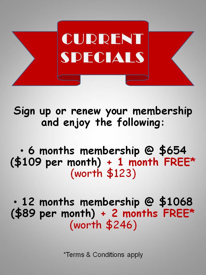 Current Specials – THE GYM